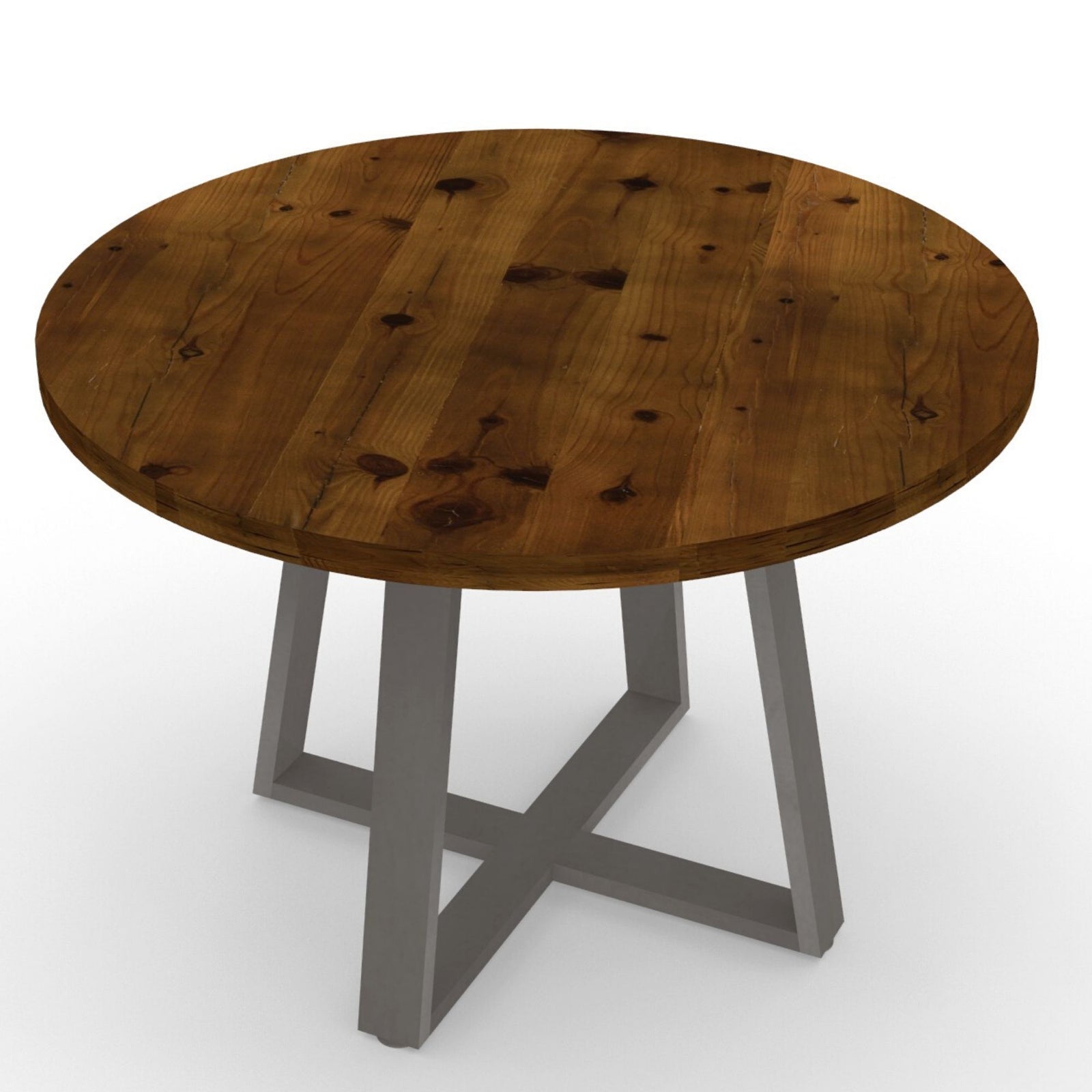 Round Criss Cross Base Dining Table | Reclaimed Wood Collection – Urban ...
